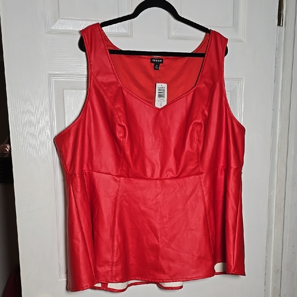 torrid | Tops | 4 Torrid 4 4x Red Peplum Fitted Sleeveless Tank Top ...
